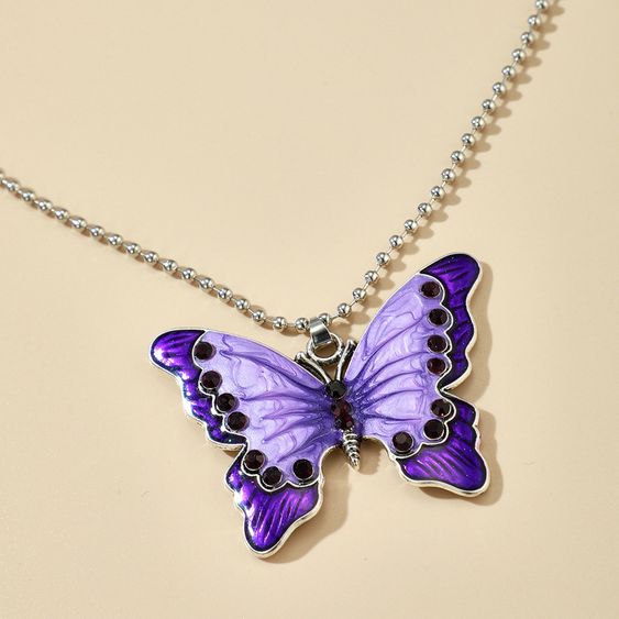 Purple Butterfly Necklace – All Things Her Crown